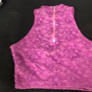bebe | Tops | Bebe Purple Lace Crop Top Showing Belly | Poshmark
